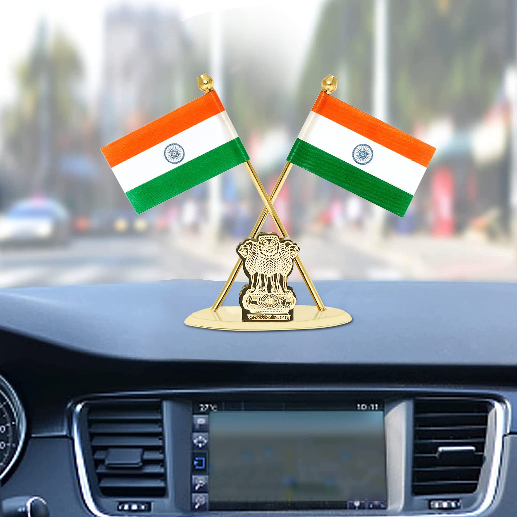 Voila Unity Indian National Flag With Satyamev Jayate Symbol Gold
