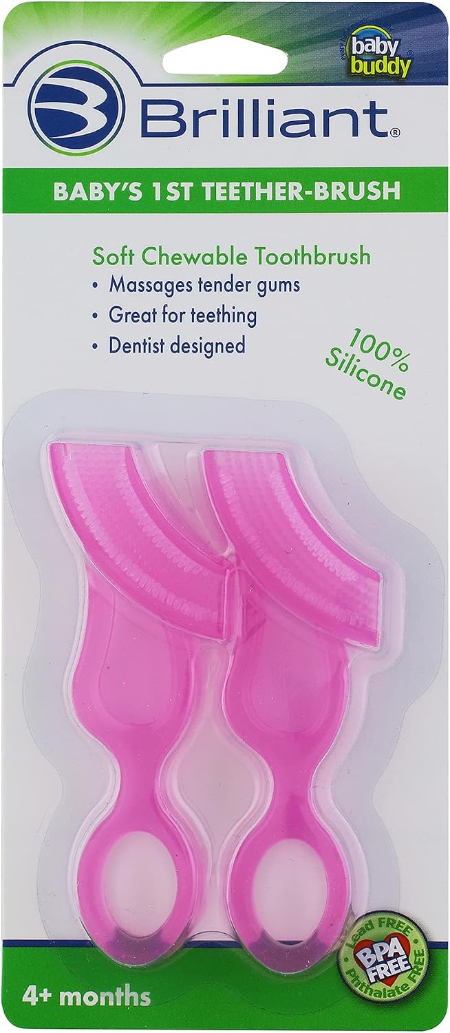Baby Buddy Baby's 1st Toothbrush 2ct (Pink) : Amazon.co.uk: Health ...