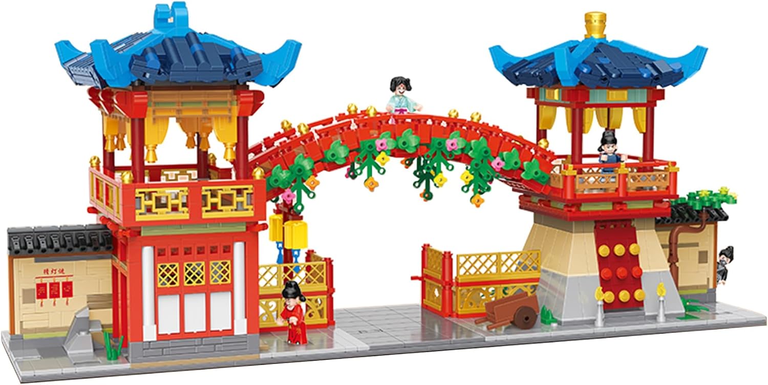 Amazon.com: Geniteen Chinese Architecture Building Blocks, Creative Classical Architecture Model ...