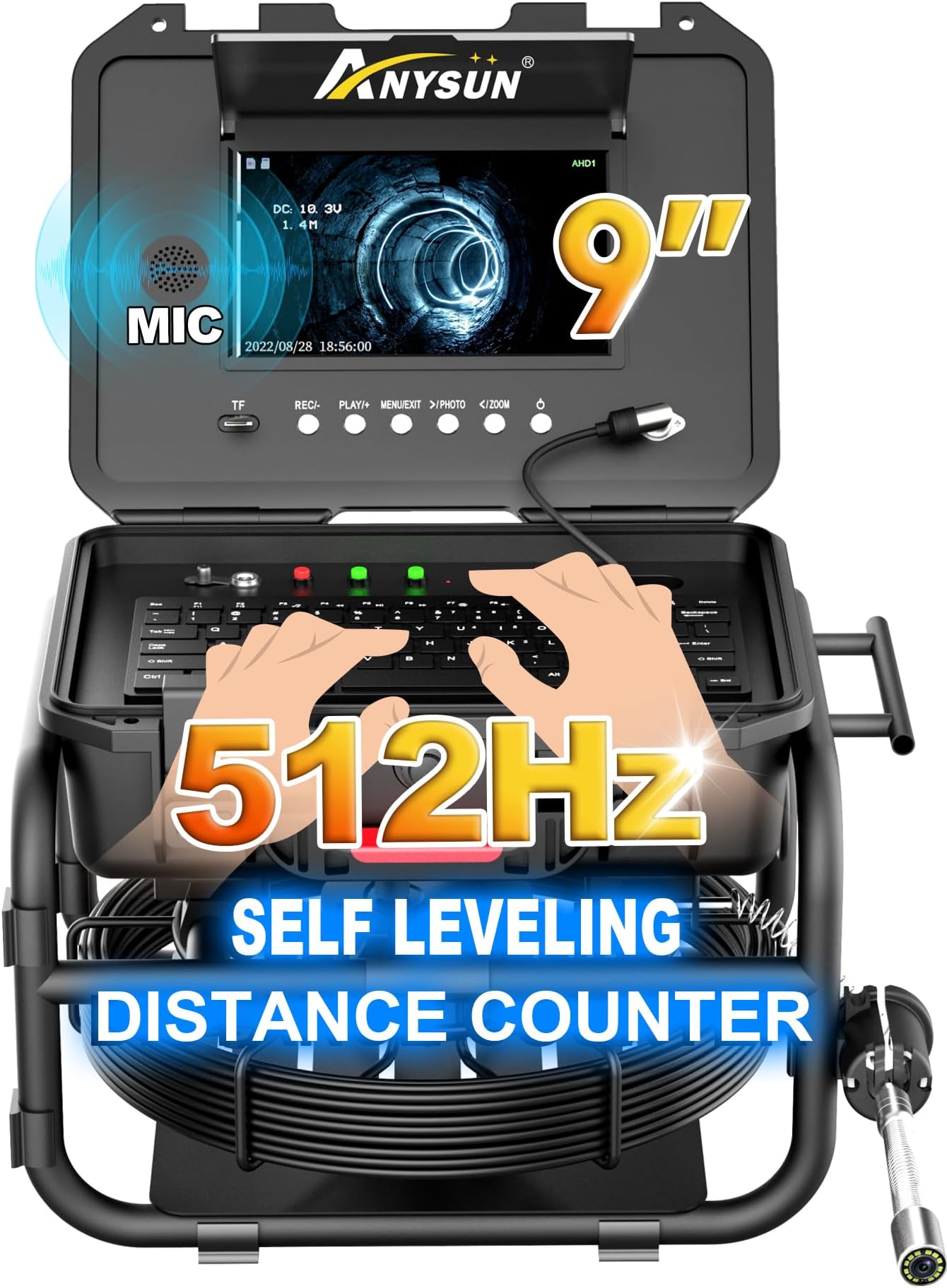 Amazon.com: Anysun Sewer Camera with 512Hz Sonde Transmitter, Self ...