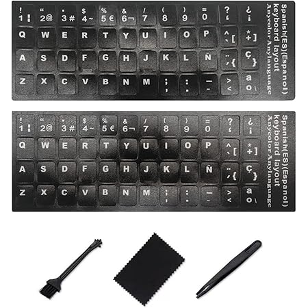 Amazon.com: Spanish Keyboard Stickers[5 in 1],Spanish English Keyboard ...