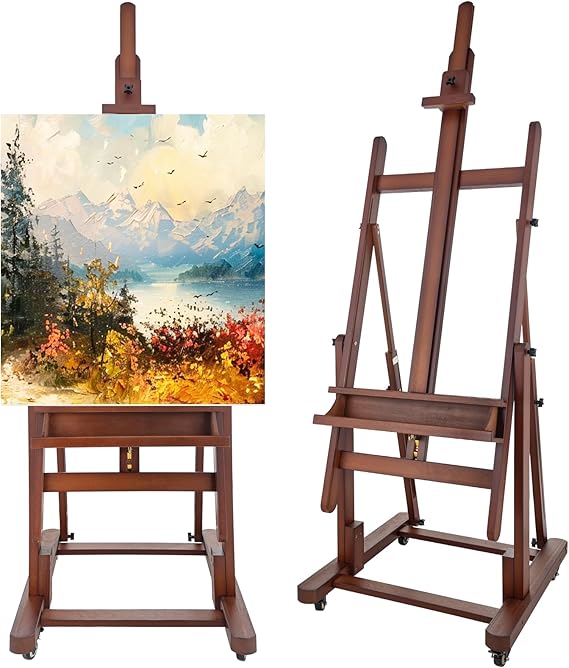Amazon.com: Falling in Art Extra Large H-Frame Studio Easel, Solid ...