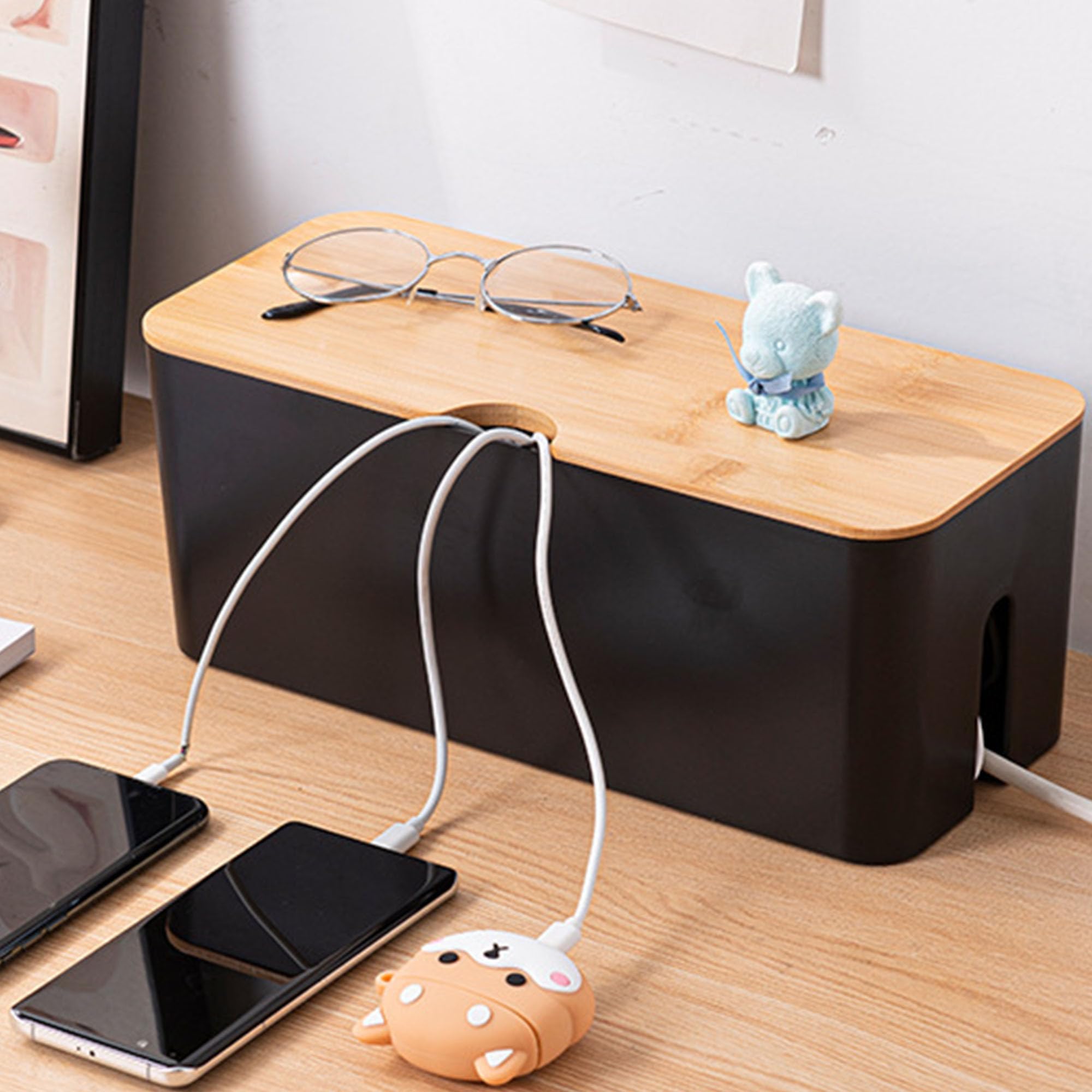 JIAMIAN Cable Tidy Box, Cord Organiser Cable Storage Box, Large Cable ...