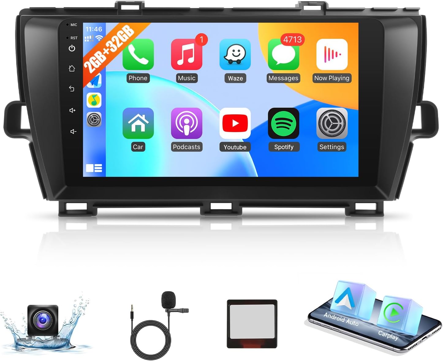 Amazon.com: Naifay Android Car Radio for Toyota Prius 2010-2015 (Fit J ...