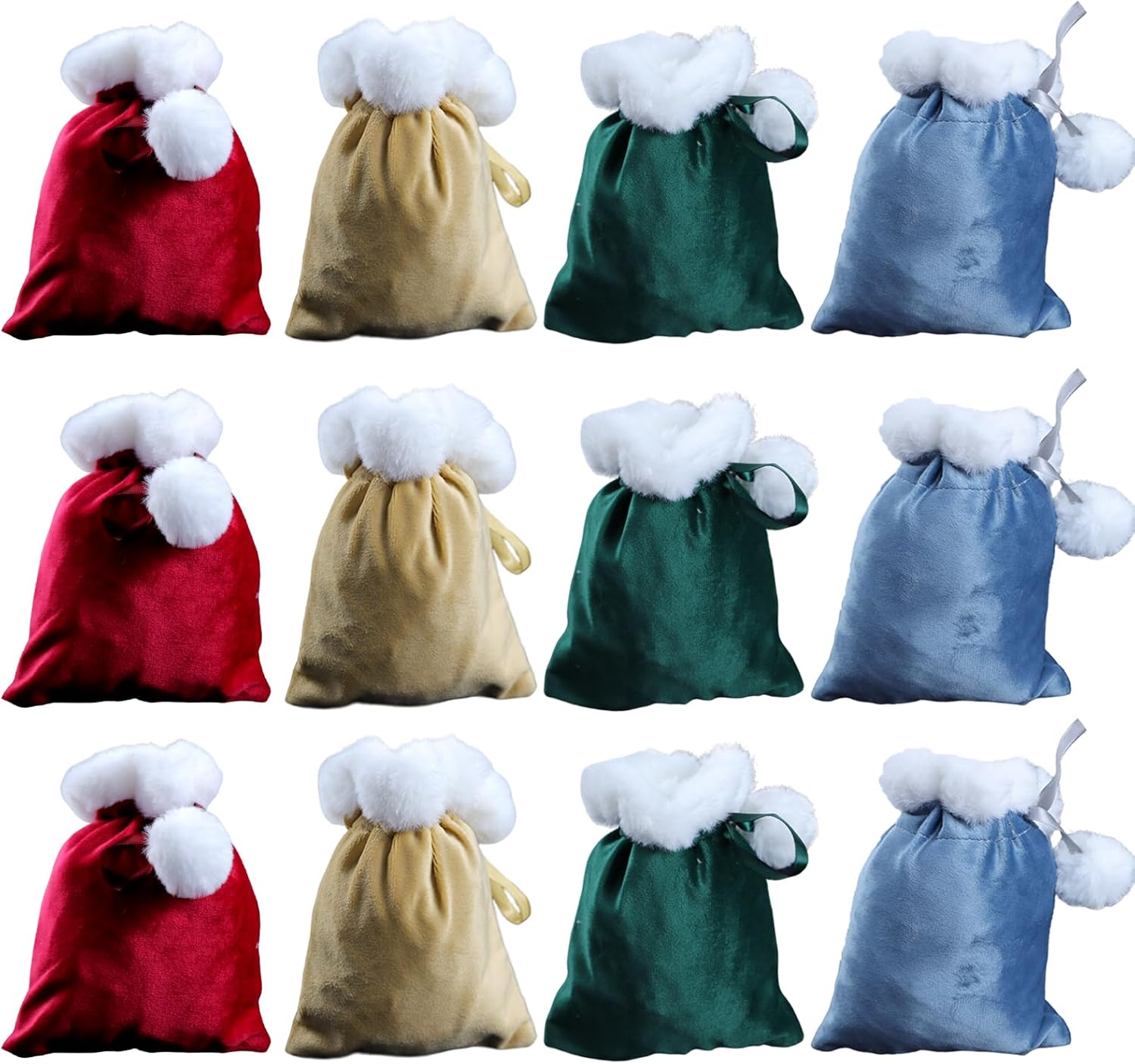 Tefola Christmas Fabric Gift Bags for Party Favors, Christmas ...