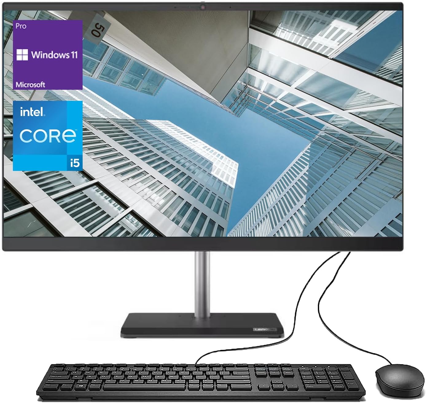 Amazon.com: Lenovo All-in-One Desktop, 24" FHD Display, Intel Core i5 ...