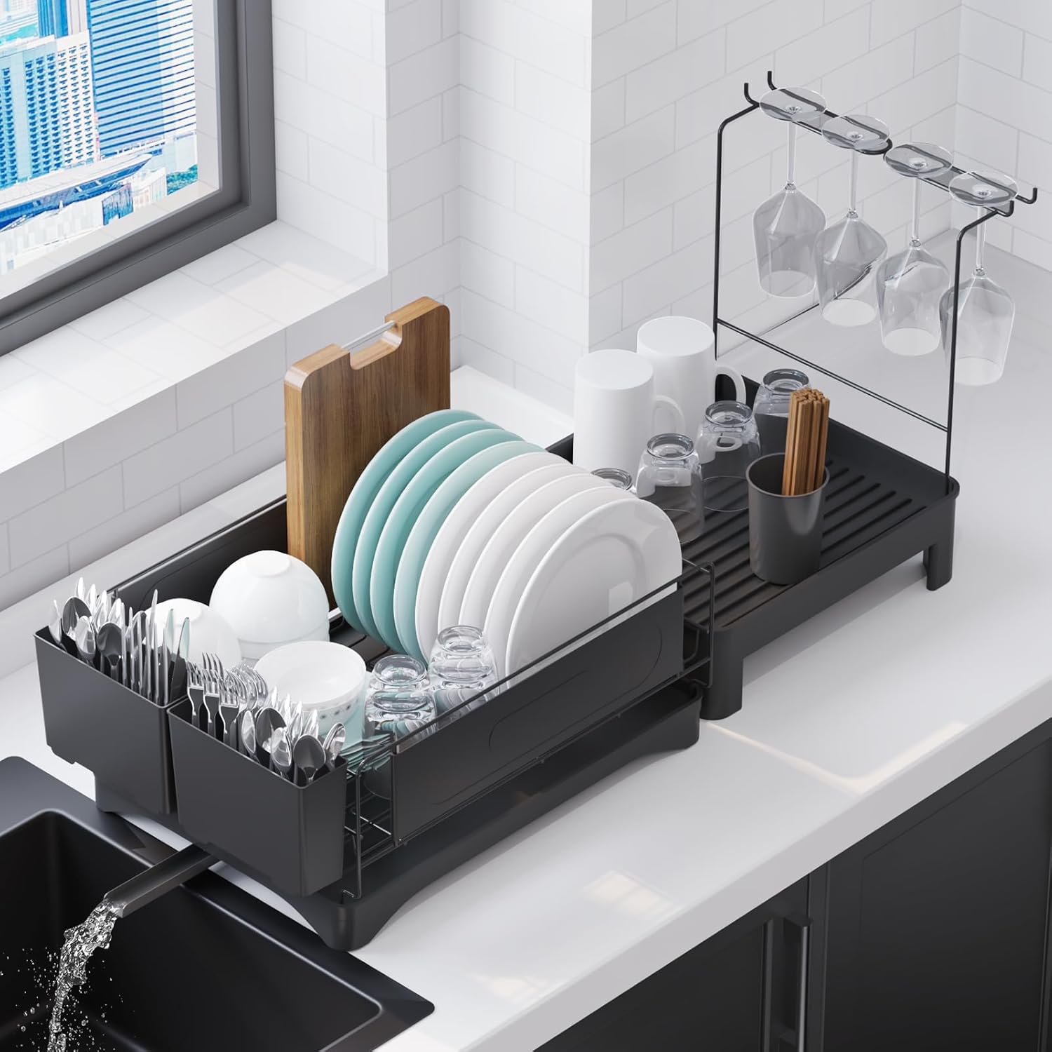 Amazon.com - JOPSTDI Large Dish Drying Rack,Expandable Kitchen Counter ...