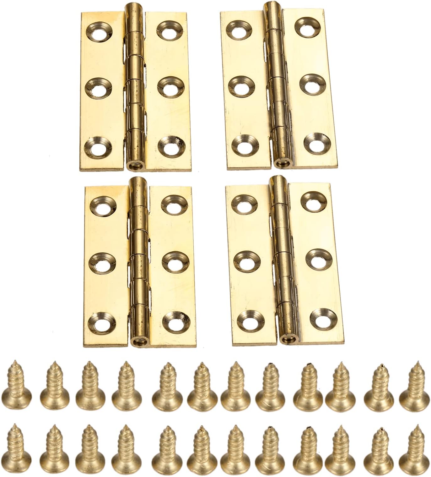 4 Pcs Large Bronze Hinge Vintage Brass Folding Butt Hinges with Screws ...