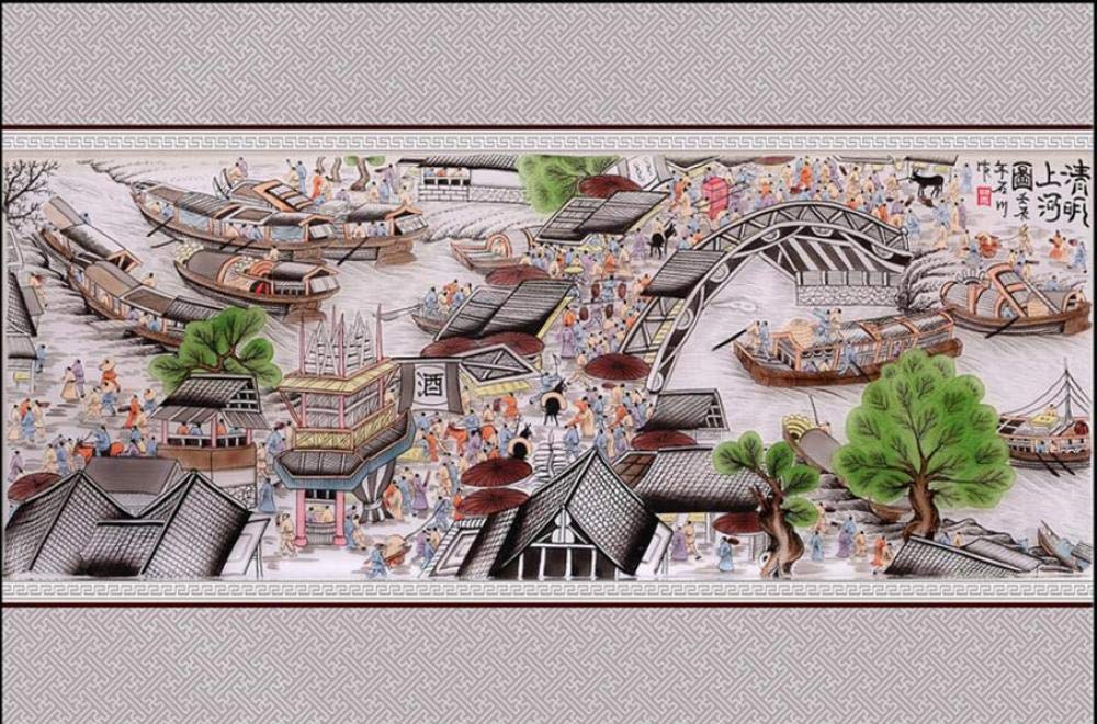 Custom Wallpaper Ching Ming River Map Full Chart Living Room ...