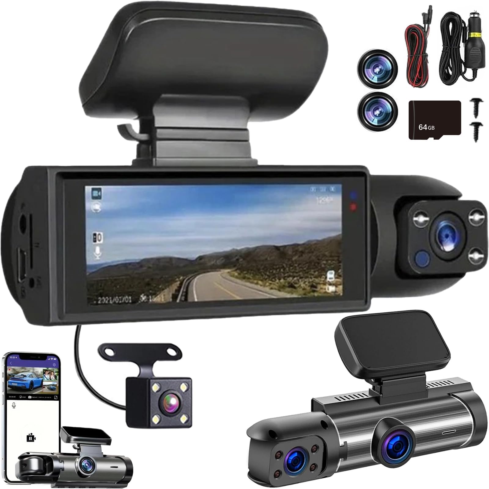 Amazon.com: Enesy Car Dash Cam, 2025 New 1080p Car Camera - Enesy Front ...