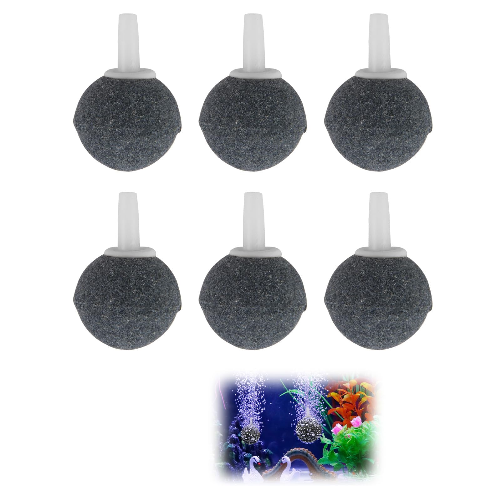 SMCEHEYA 6 Pcs Air Stone 2.5 CM Diameter Ball Air Stones for Nano Tanks ...