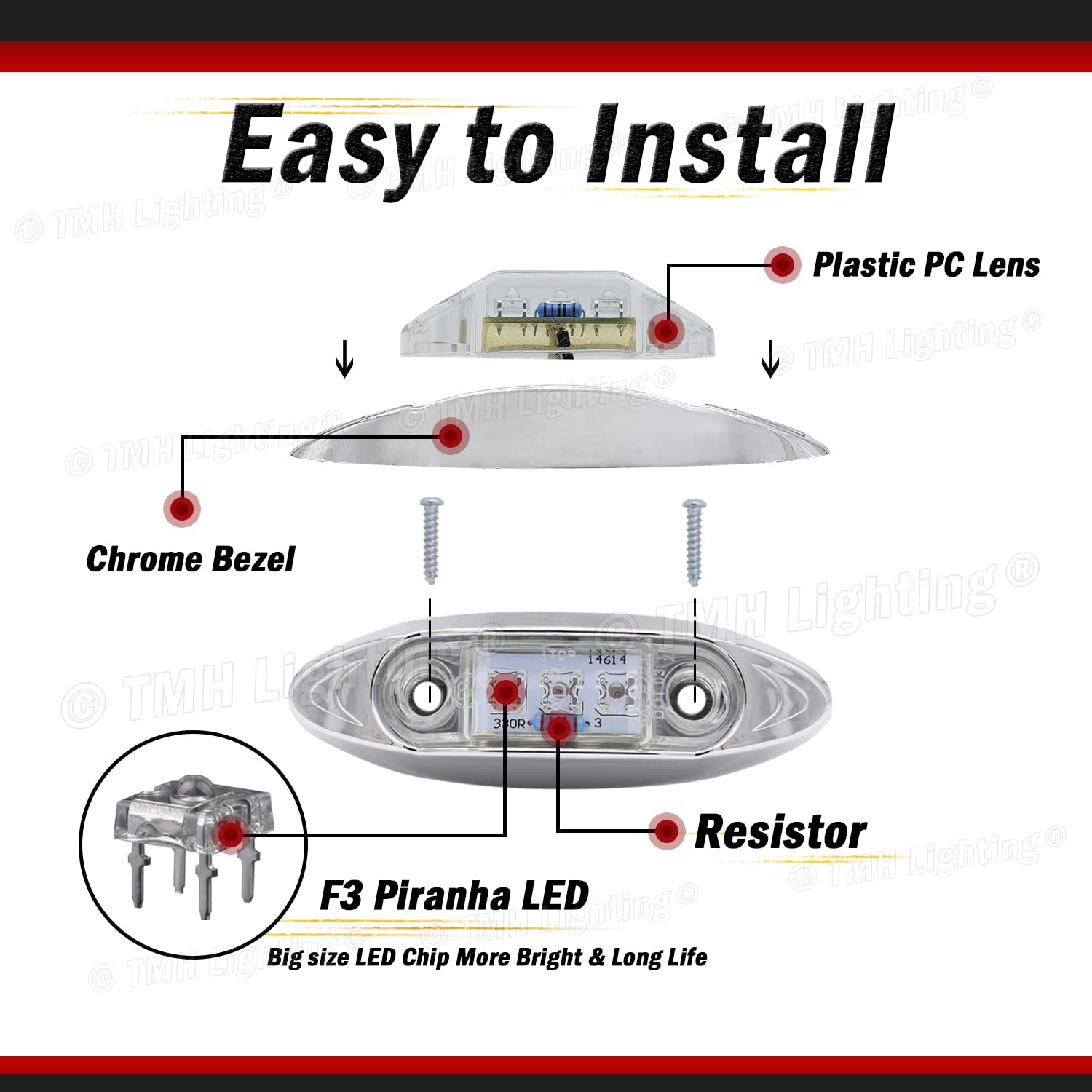 Snapklik.com : TMH 10 Pcs Mini Side Led Marker (QR Model) White Light