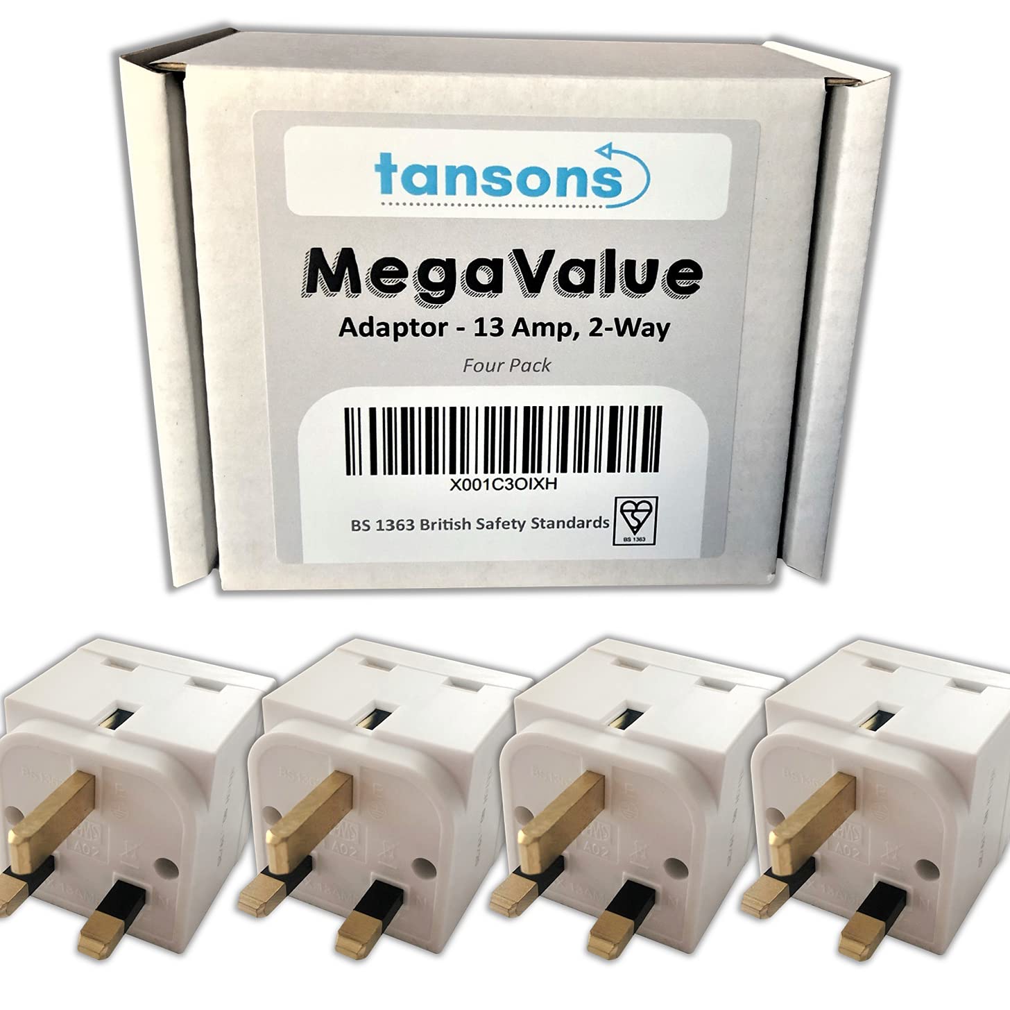 Buy 3-Way Triple Plug 2-Way Double Plug Extension Adaptor - Fitted with ...
