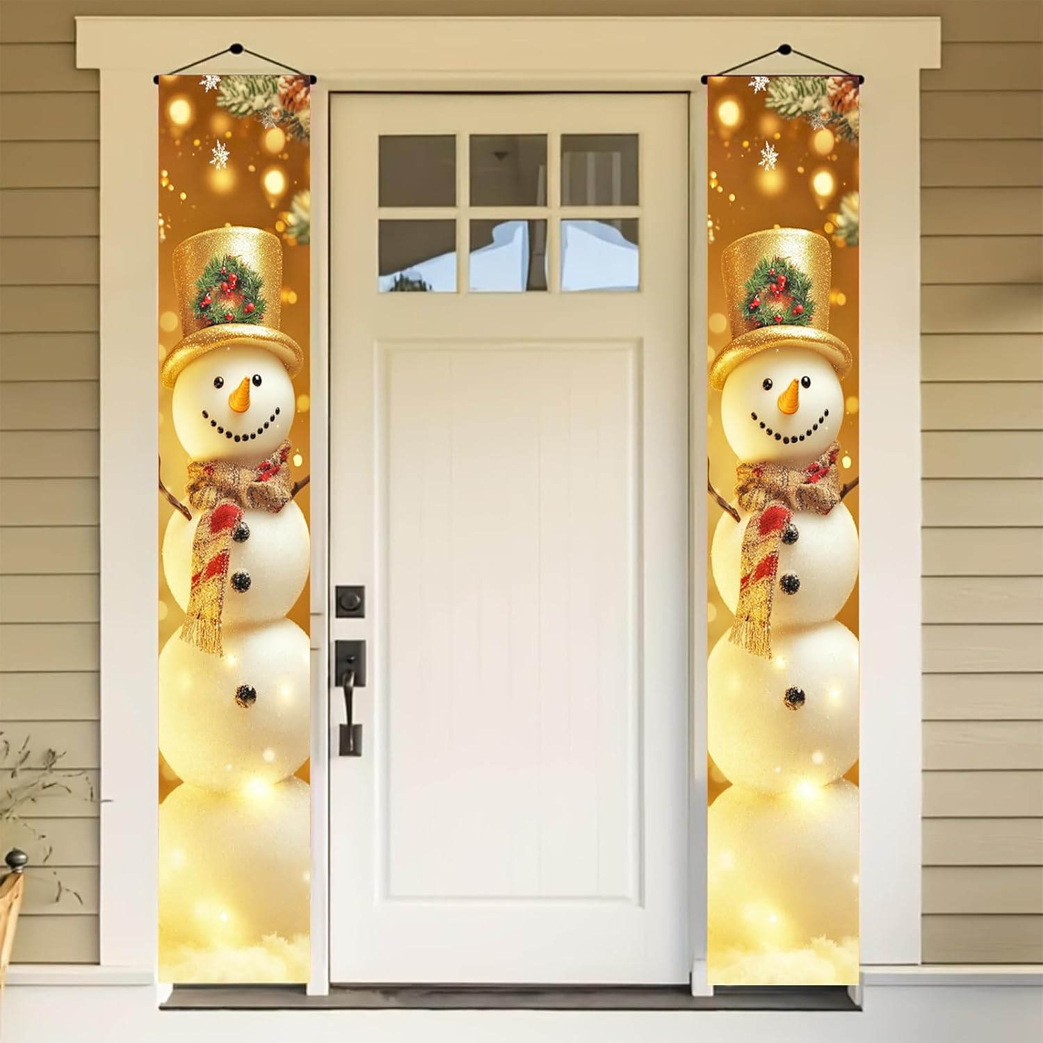 Amazon.com: BlissYard Large Christmas Porch Banner Winter Snowman ...