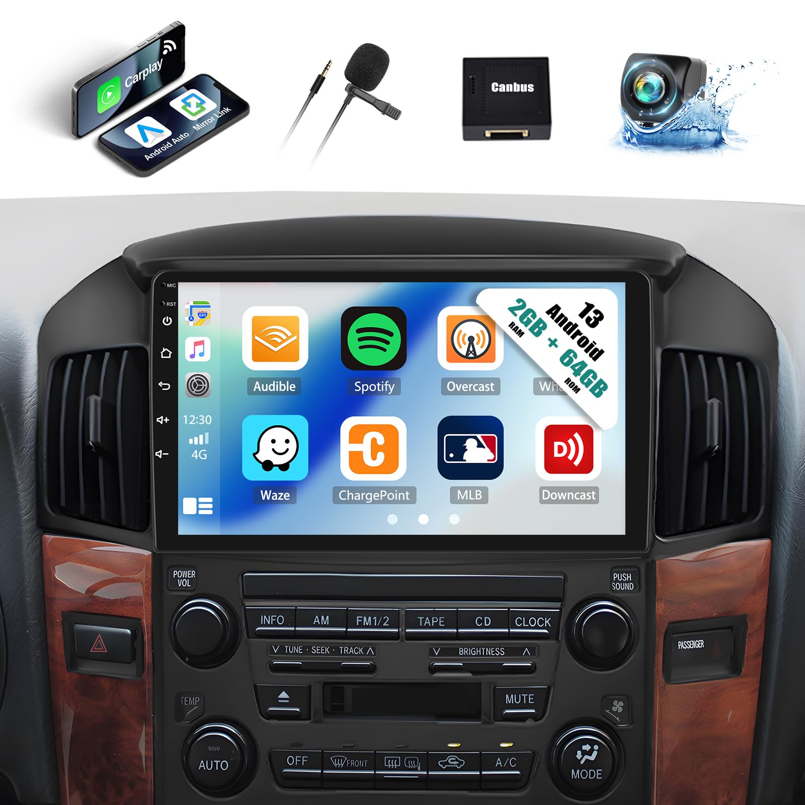 Buy 2G+64G Android 13 Car Stereo for Lexus RX300/Toyota Harrier 1997 ...