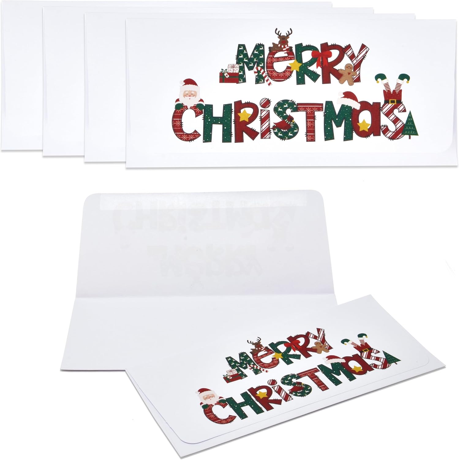 Amazon.com : Gift Boutique 150 Merry Christmas Currency Envelopes ...