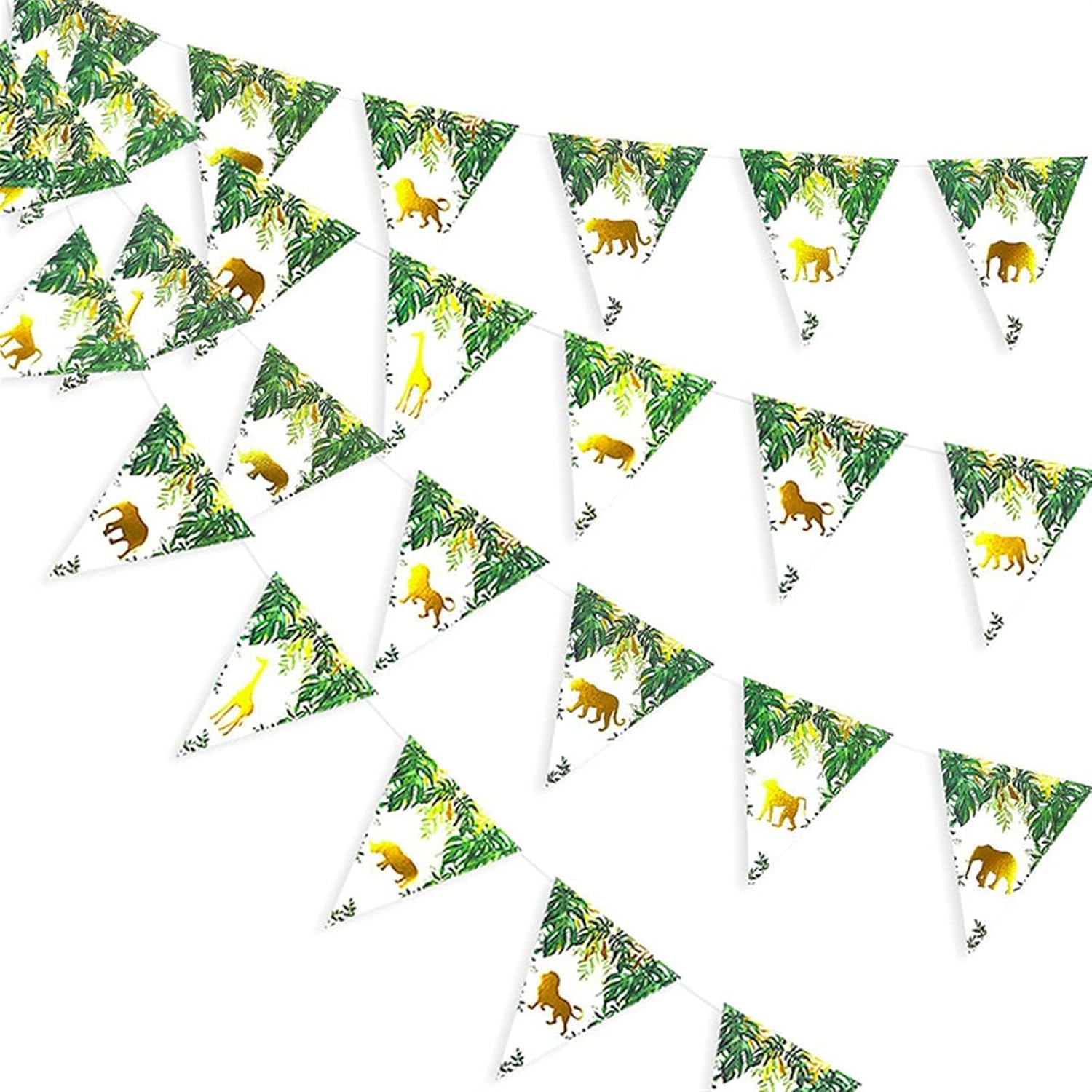 Amazon.com: EGGPOD Party Decorations Jungle Safari Animal Pennant ...