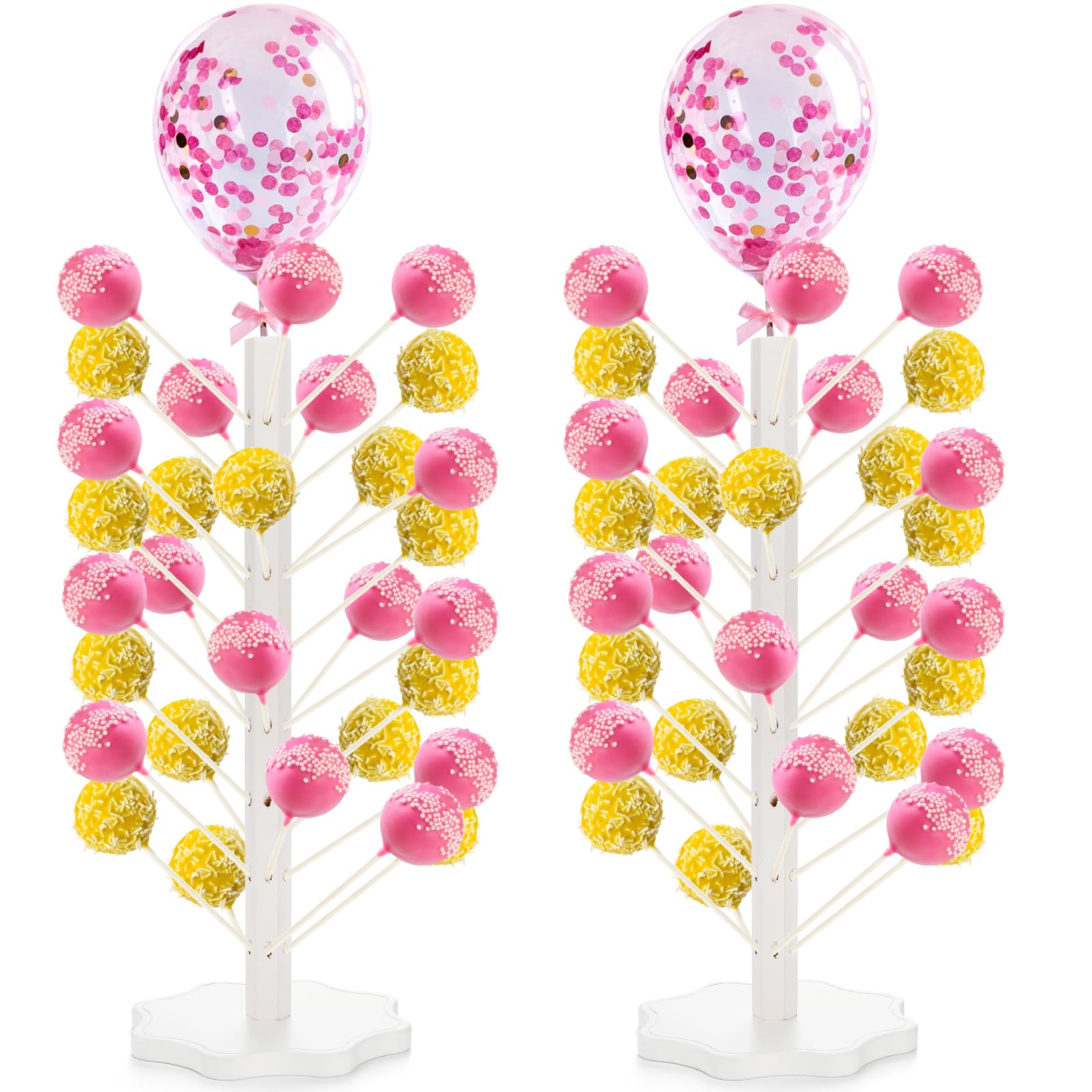 Amazon.com: AVLA 2 Pack Wood Cake Pop Stand, 49 Hole Wooden Lollipop ...