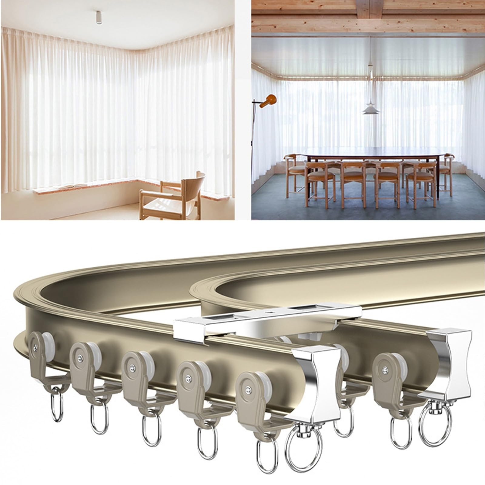 Curtain Pole For Round Bay Window 4M Bendable Coiled Curtain Track