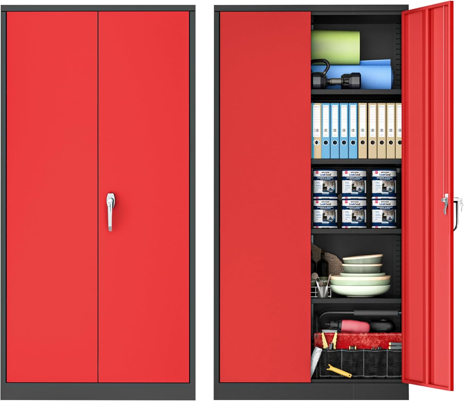 Amazon.com: Superday 72" Lockable Steel Storage Cabinet, Locking Metal ...