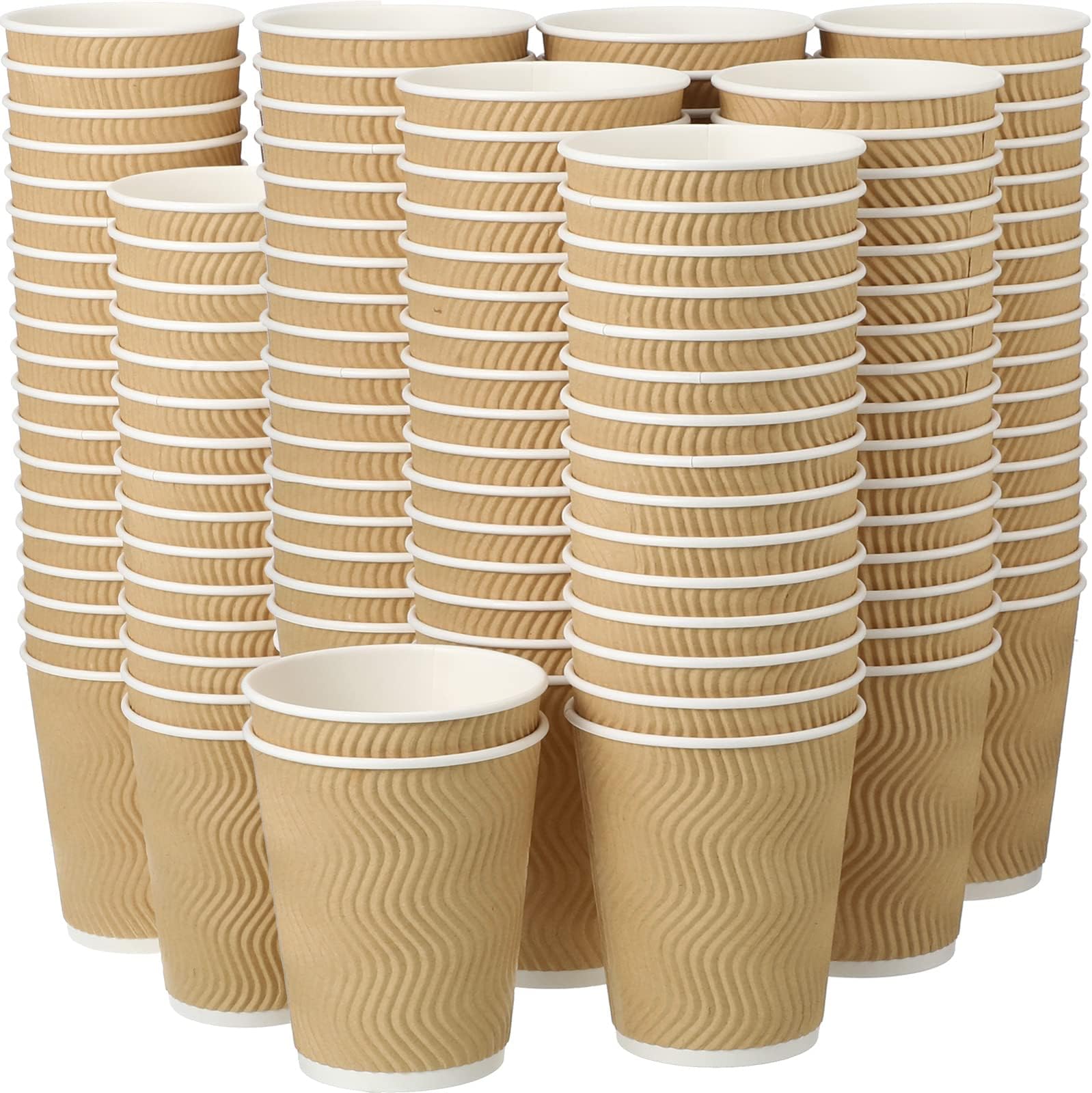 Amazon.com: Tobvory Coffee Cups, 12 Oz Disposable Coffee Cups, 120 Pack ...
