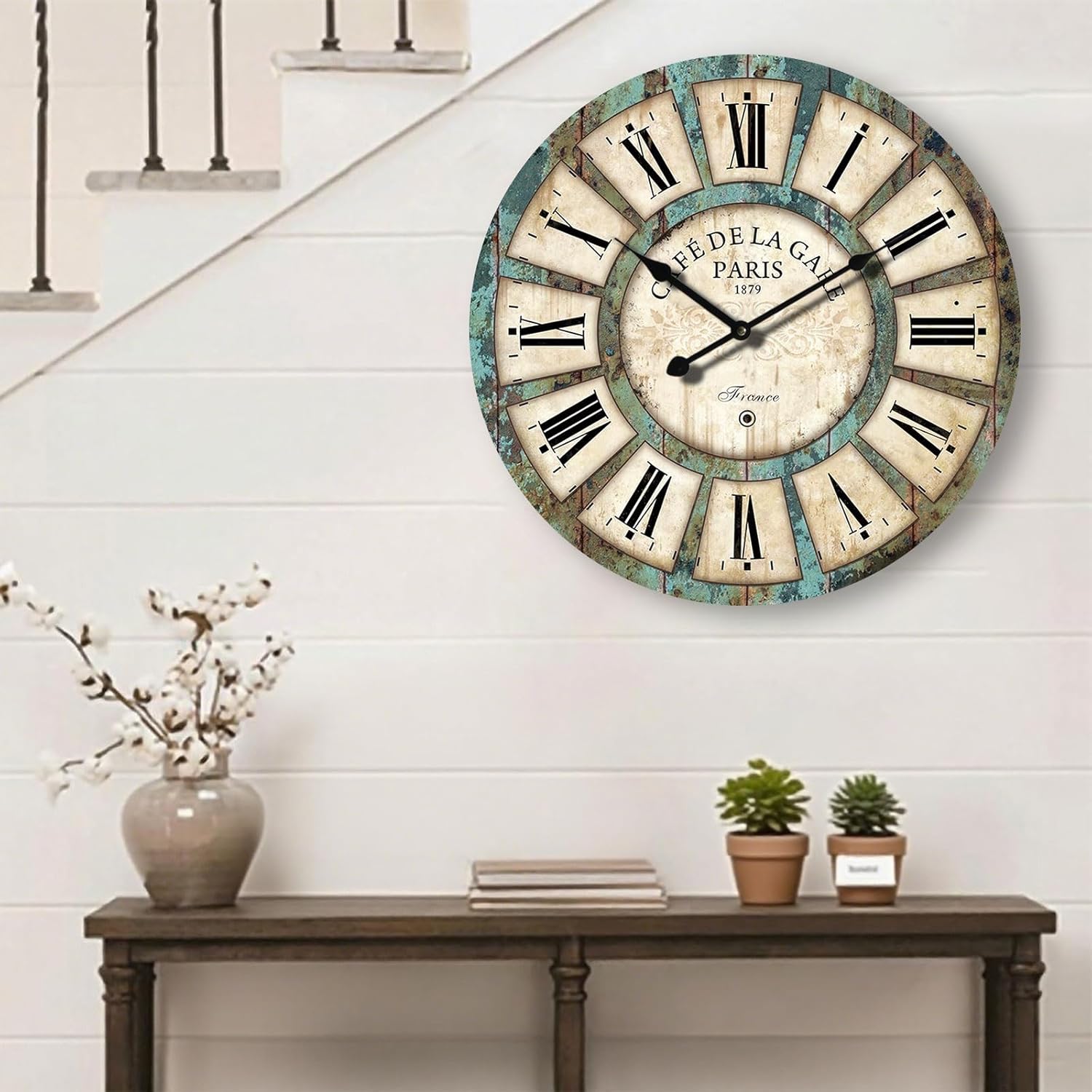 Amazon.com: Eruner 24 Inch Vintage Wall Clock, Roman Numerals Style ...