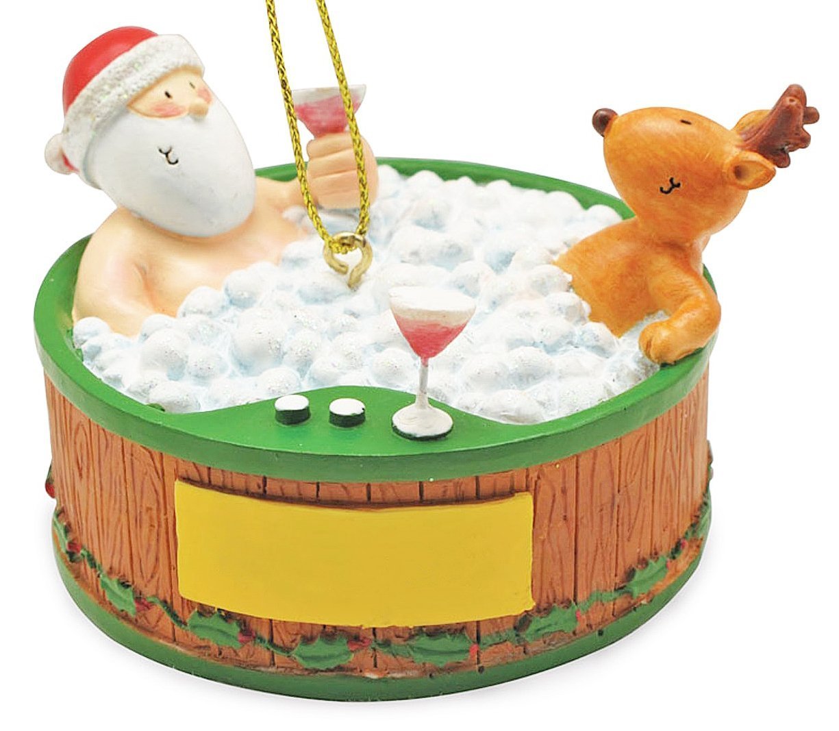 Amazon.com: Cape Shore Santa and Reindeer Relaxing in Hot Tub Christmas ...