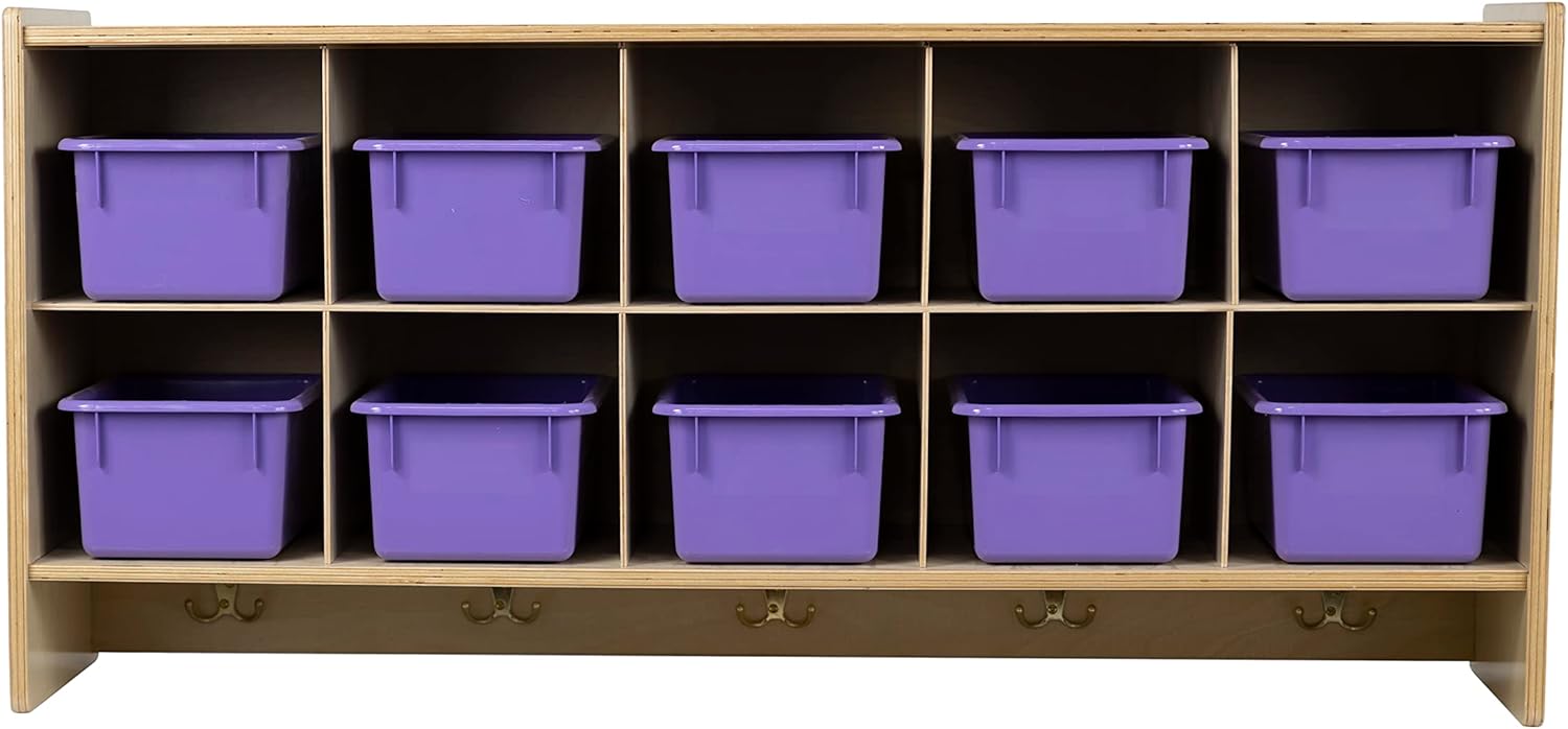 Amazon.com: RRI Goods 10 Section Montessori Cubby Wall Mounted Shelf ...