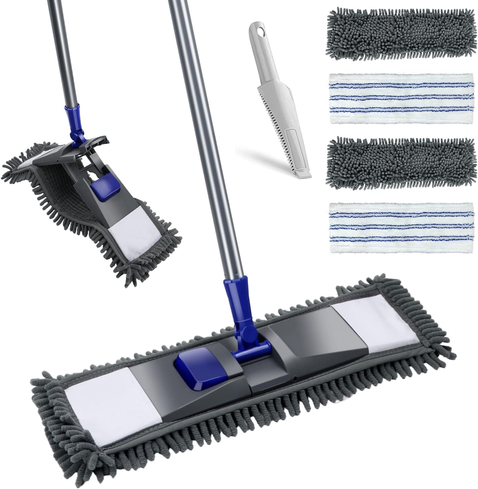 Amazon.com: Masthome Microfiber Flip Mop, Flat Dust Mop with 4 Washable ...