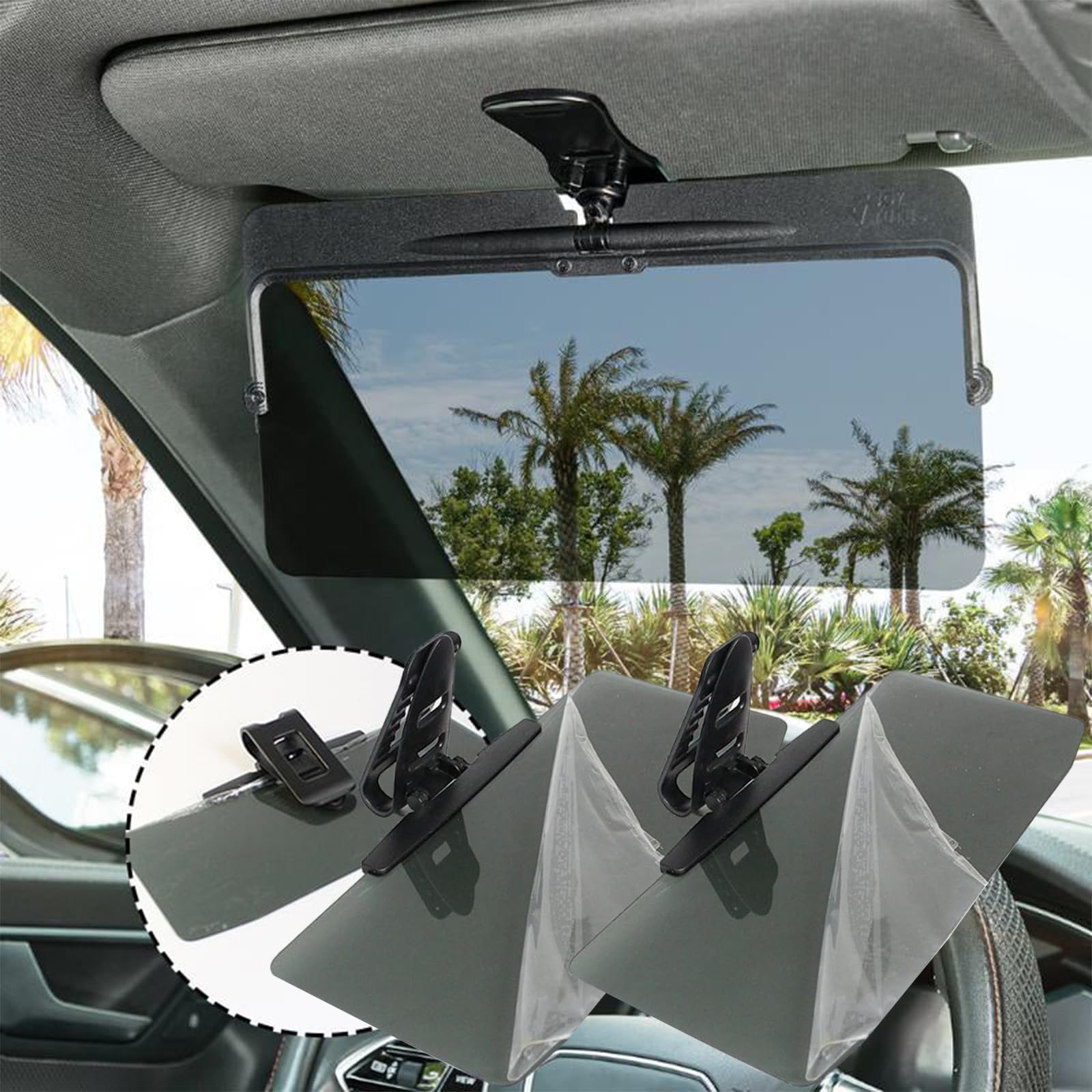 Amazon.com: Universal Car Sun Visor with Polarized Glare Protection ...