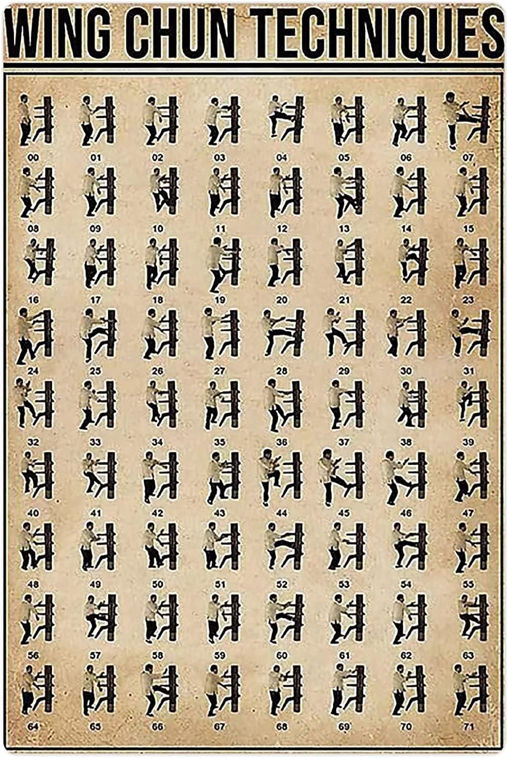 Amazon.de: FJQWKLF Metallblechschilder mit Wing-Chun-Techniken, Wing ...