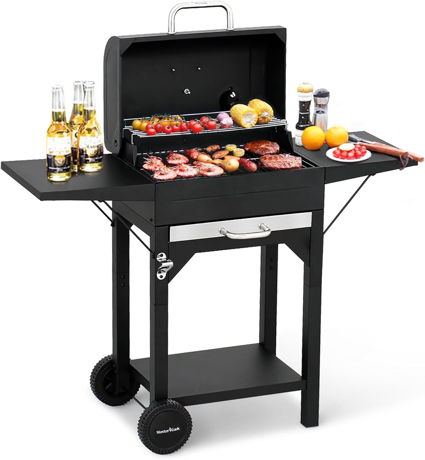 Amazon.com: Master Cook Charcoal Grill Outdoor Barbecue 238sq Grill ...