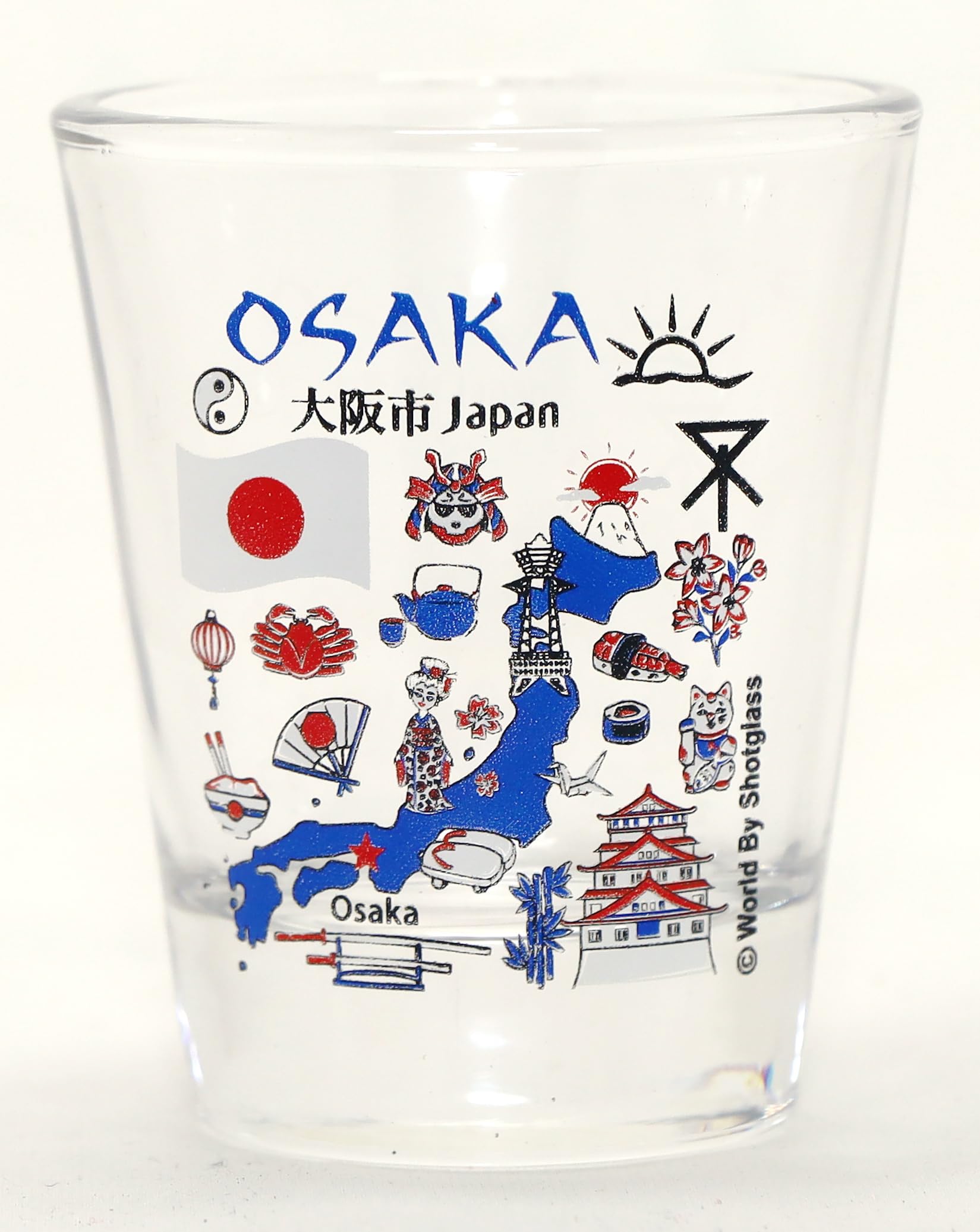 Amazon.com | Osaka Japan Landmarks and Icons Collage Shot Glass: Shot ...
