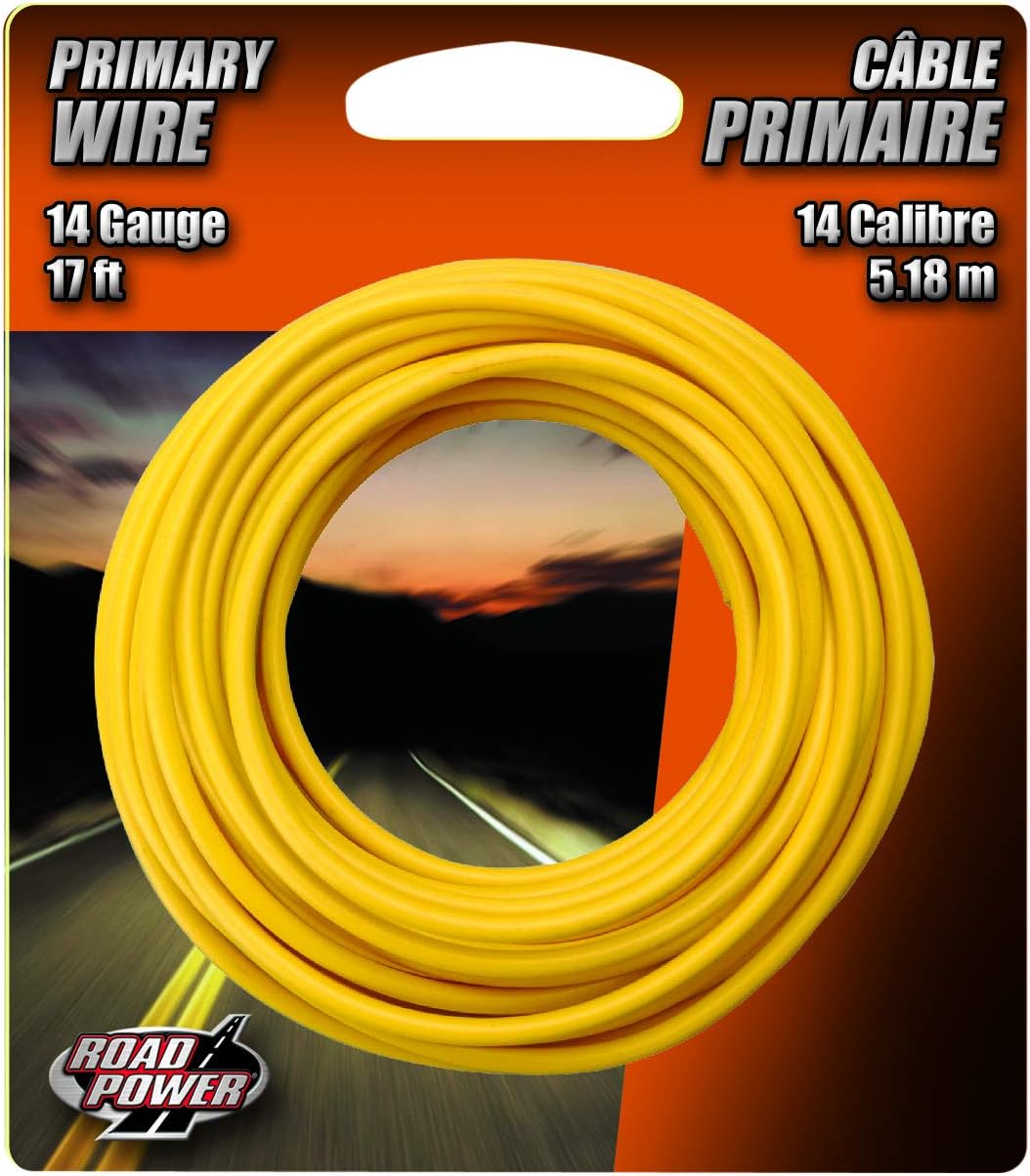 Road Power 14-Gauge 17-Foot Automotive Copper Wire; Yellow - Electrical ...