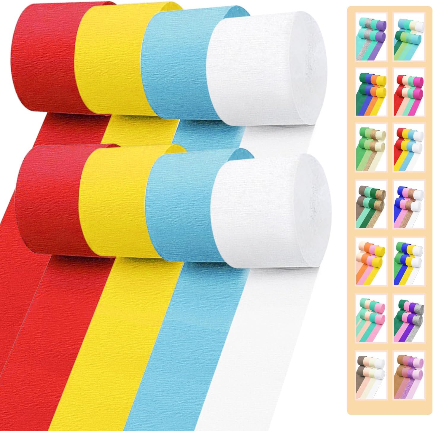 Amazon.com: Crepe Paper Streamers 656ft 8 Rolls, Pack of Red, Light ...