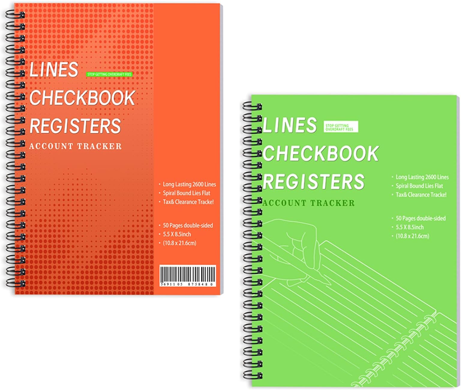 Amazon.com : 2Pcs Checkbook Register, Check Registers for Personal ...