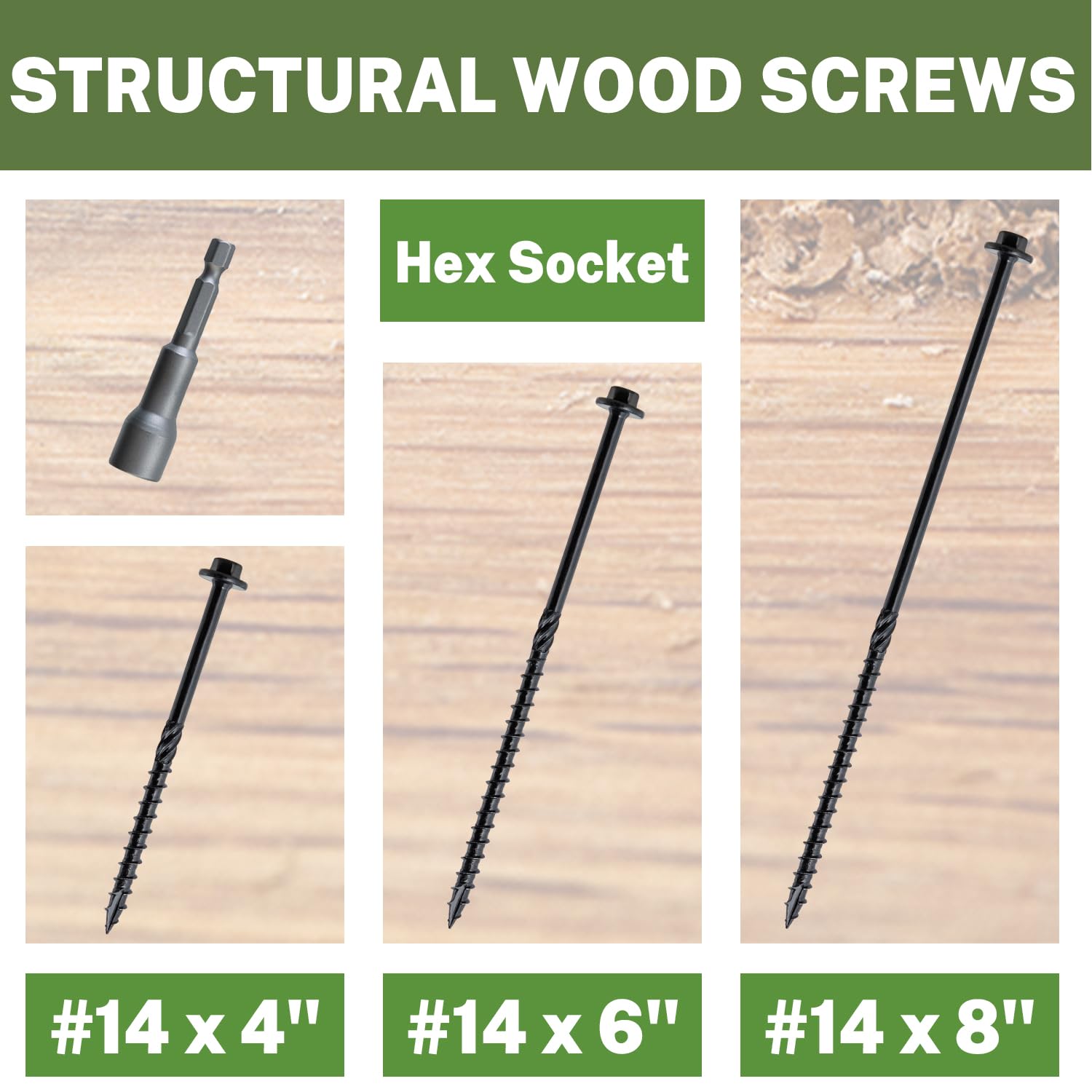 Snapklik.com : Structural Wood Lag Screws 4 Inch, 100-PCS, #14 X 4 ...
