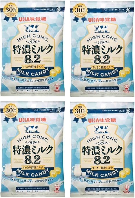 Amazon.co.jp: UHA味覚糖 特濃ミルク8.2 すっきり鮮度ミルク 75g×4個 : 食品・飲料・お酒