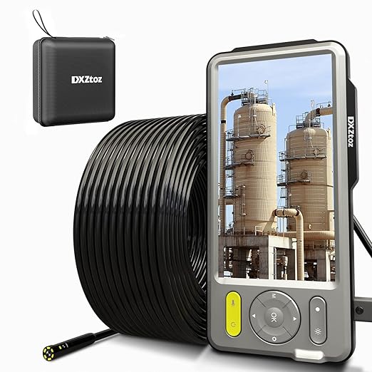 DXZtoz 50FT Sewer Inspection Camera, 5'' Larger IPS Screen, Dual-Lens ...