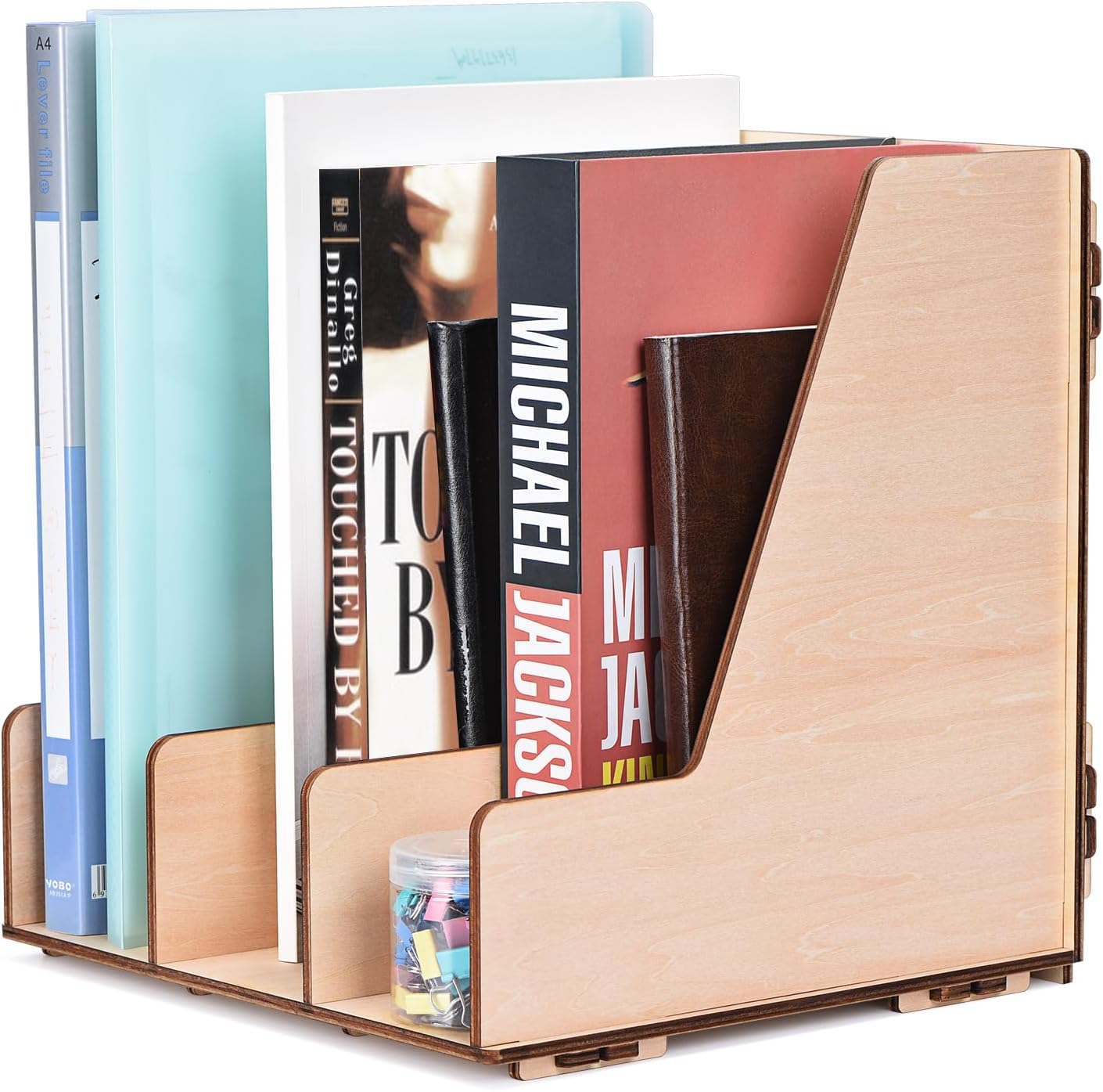 Amazon.com: GJMZZG Rustic Magazine File Holders, Wood Vertical Document ...