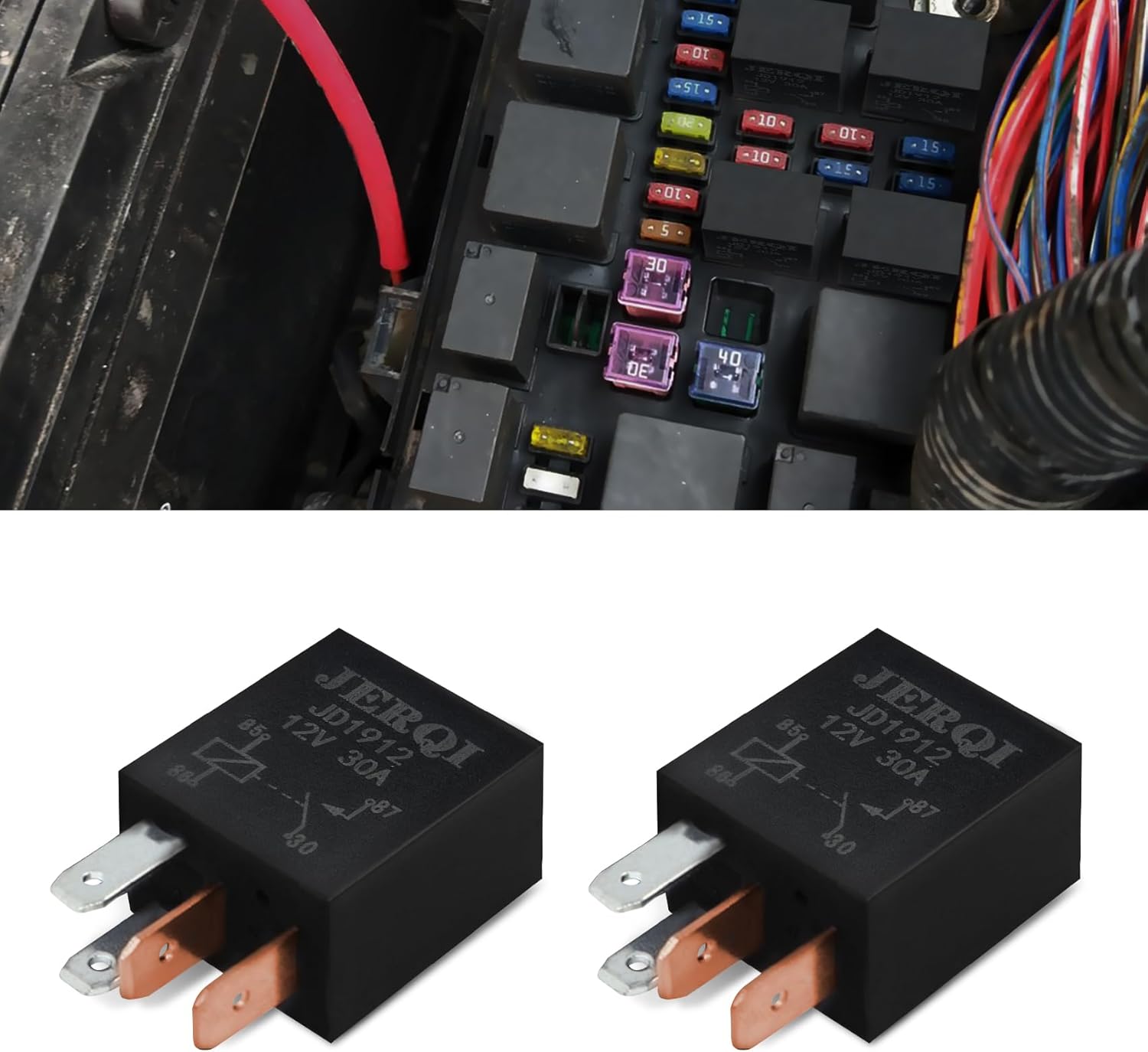 Amazon.com: HEVLE 2PCS 4 Pin 12V 30A Relay, Car Relay Switch, Multi ...