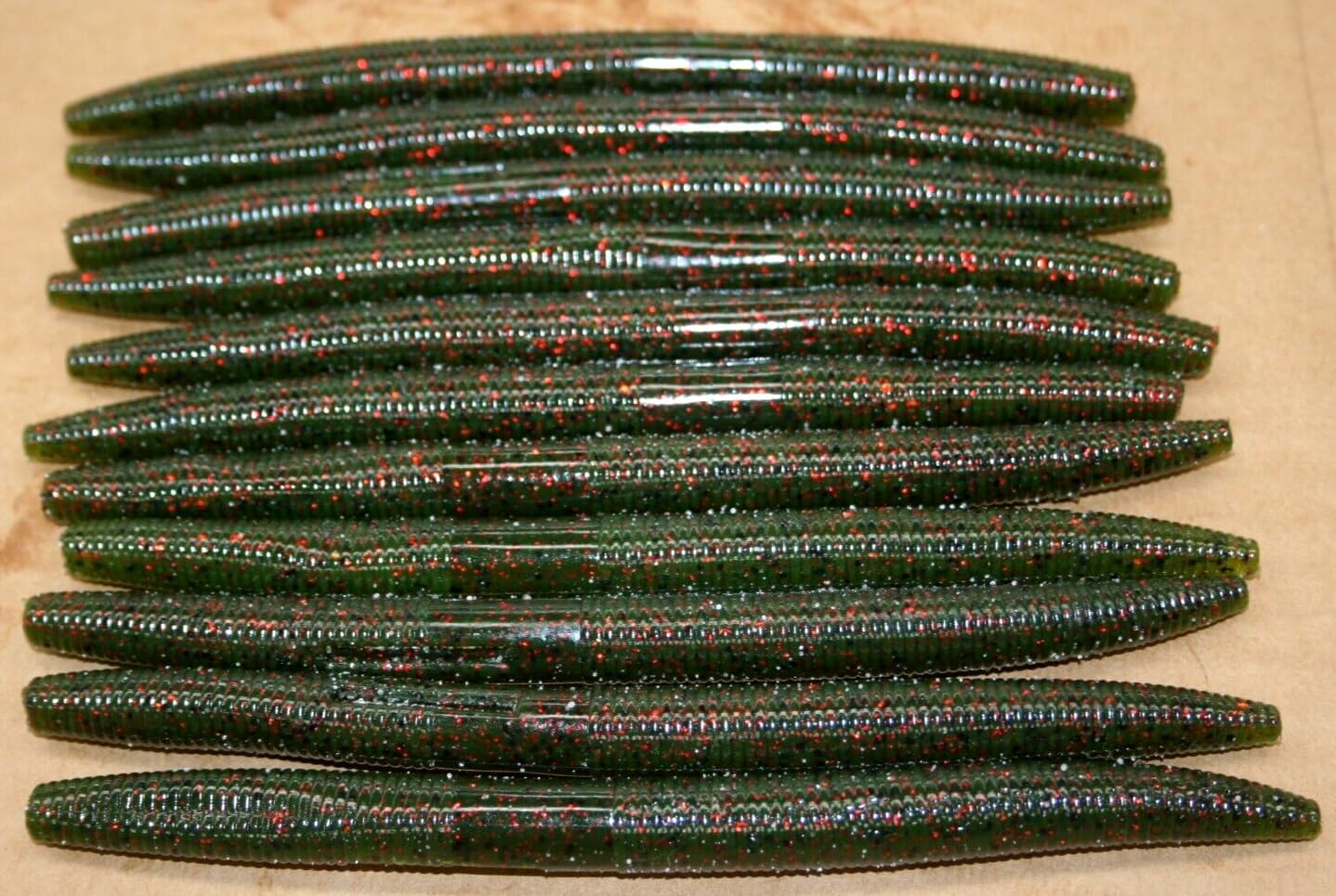 Amazon.com : 6" Stick Senko Style Watermelon Red Fleck 50 Pack Bulk Bag ...