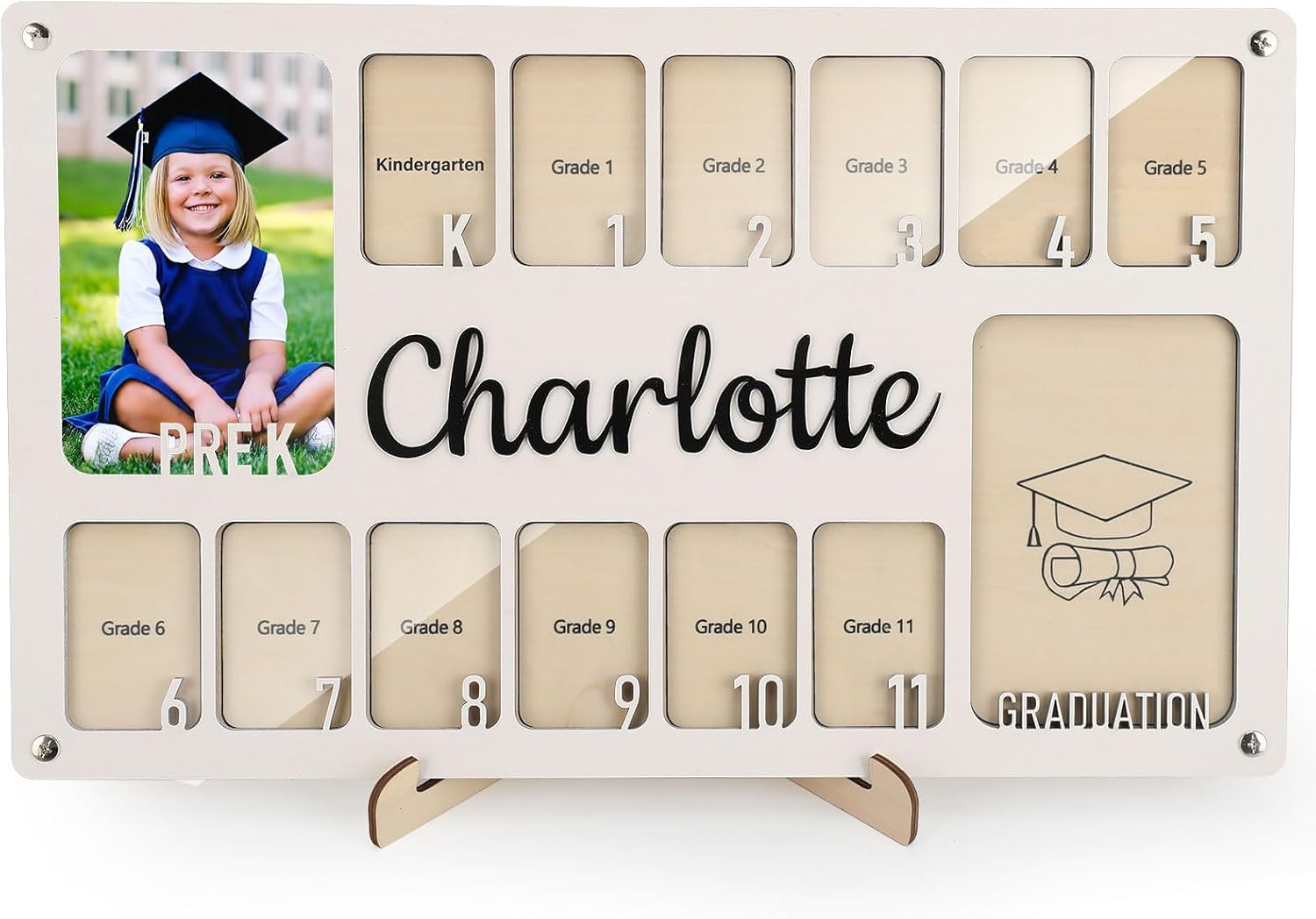 Amazon.com - School Picture Frame Pre-K to 12,Personalized Wooden ...