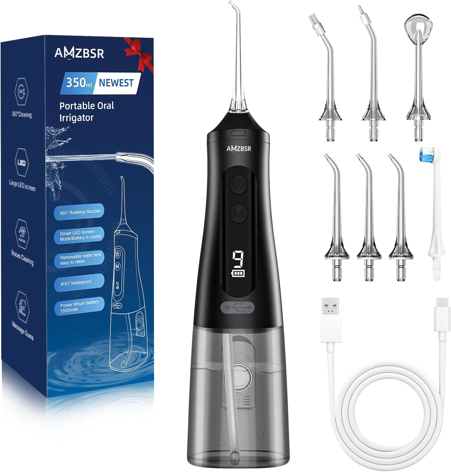 Amazon.com: Onlyone Water Dental Flosser, 300ML Portable Oral Irrigator ...