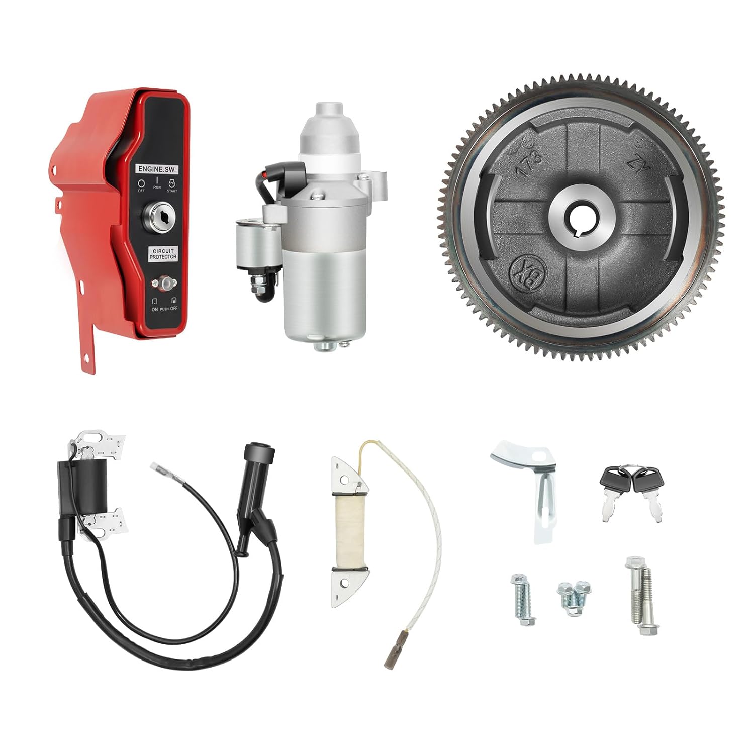 Amazon.com: BJTDLLX Electric Start Kit Starter Motor Flywheel Switch ...