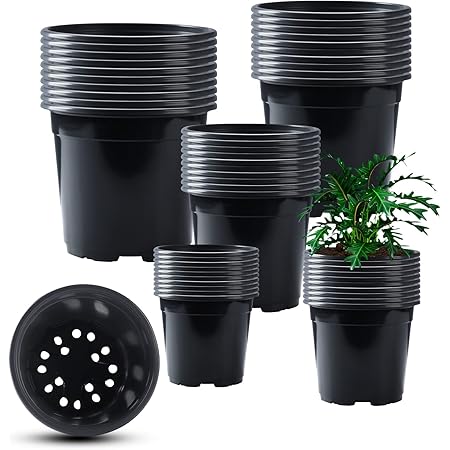 Amazon.com: 50Pcs Nursery Pots Variety Pack Plastic Pots for Plants,Mix ...