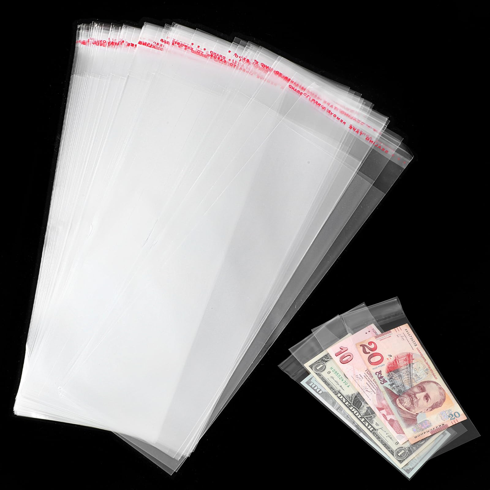 Amazon.com : JIYIN 100 Pack Clear Paper Money Holders, Dollar Bill ...