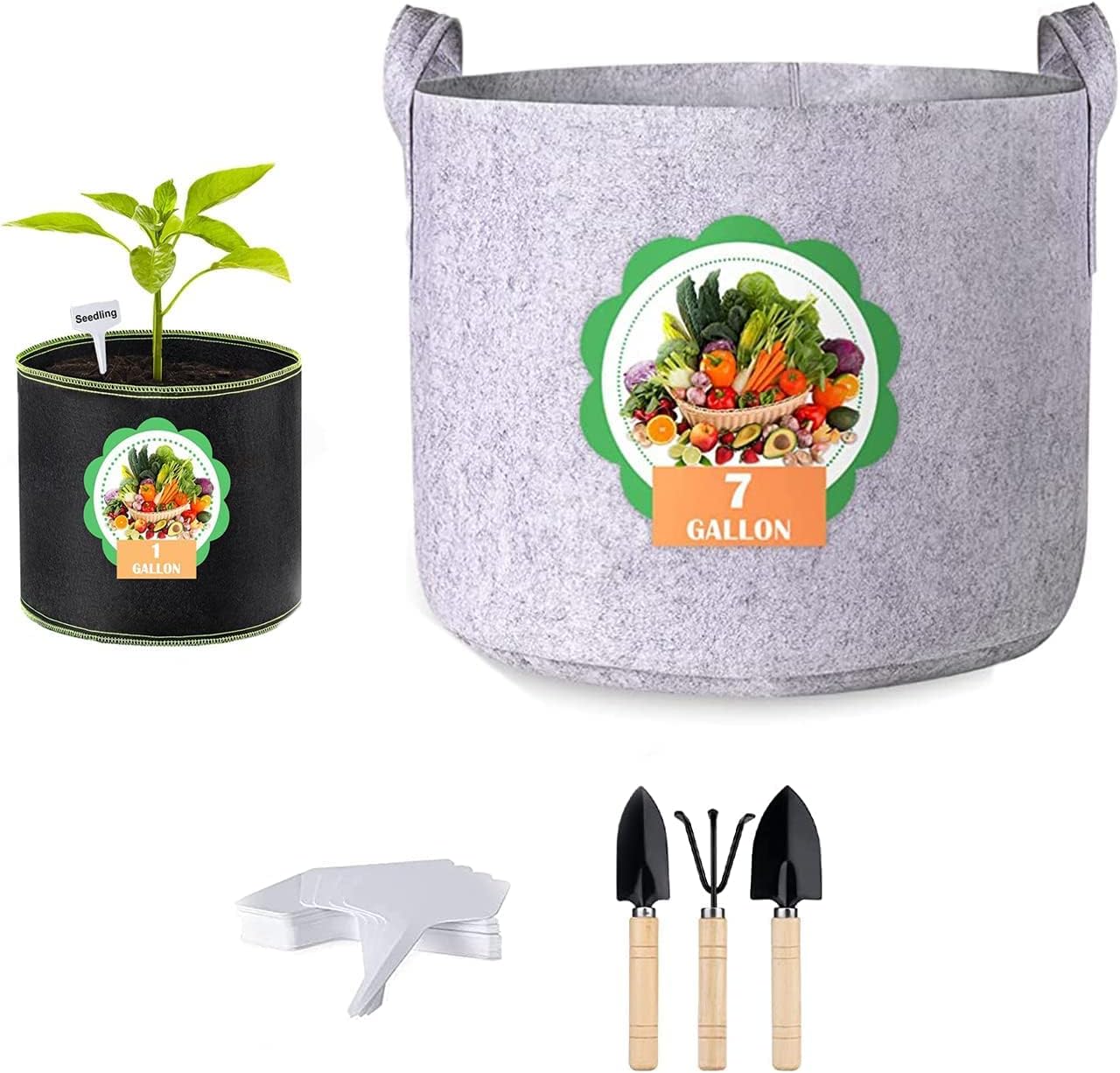 Amazon.com : DECORLIFE 1 Gallon Fabric Pots+7 Gallon Fabric Pots,Total ...