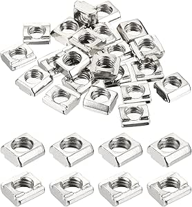 Amazon.com: uxcell 24Pcs M6 T Nut Tee Sliding Slot Nuts, T-Slot Nut Hammer Nut Block Square Nuts ...