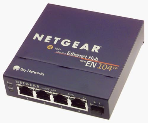 Amazon.com: Netgear EN104TP 4-Port 10 Mbps Ethernet Hub RJ-45 with ...